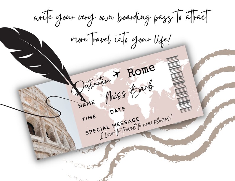 Vision Board Printable Boarding Passes to Manifest Travel and Vacation ...