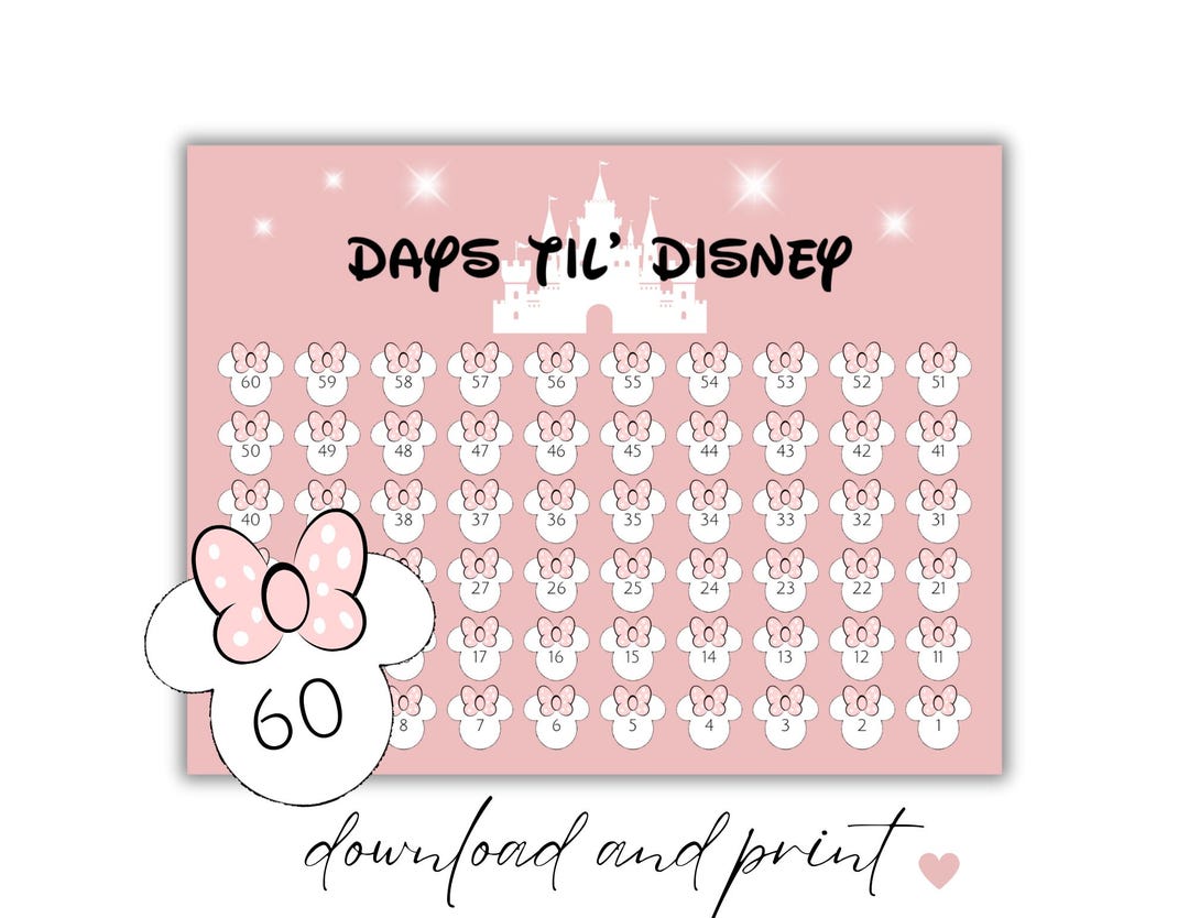 Printable Vacation Countdown, Count Down the Days Until Your WDW ...