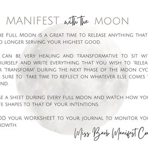 Printable Full Moon Journal Pages for Manifesting With the Moon, Full ...