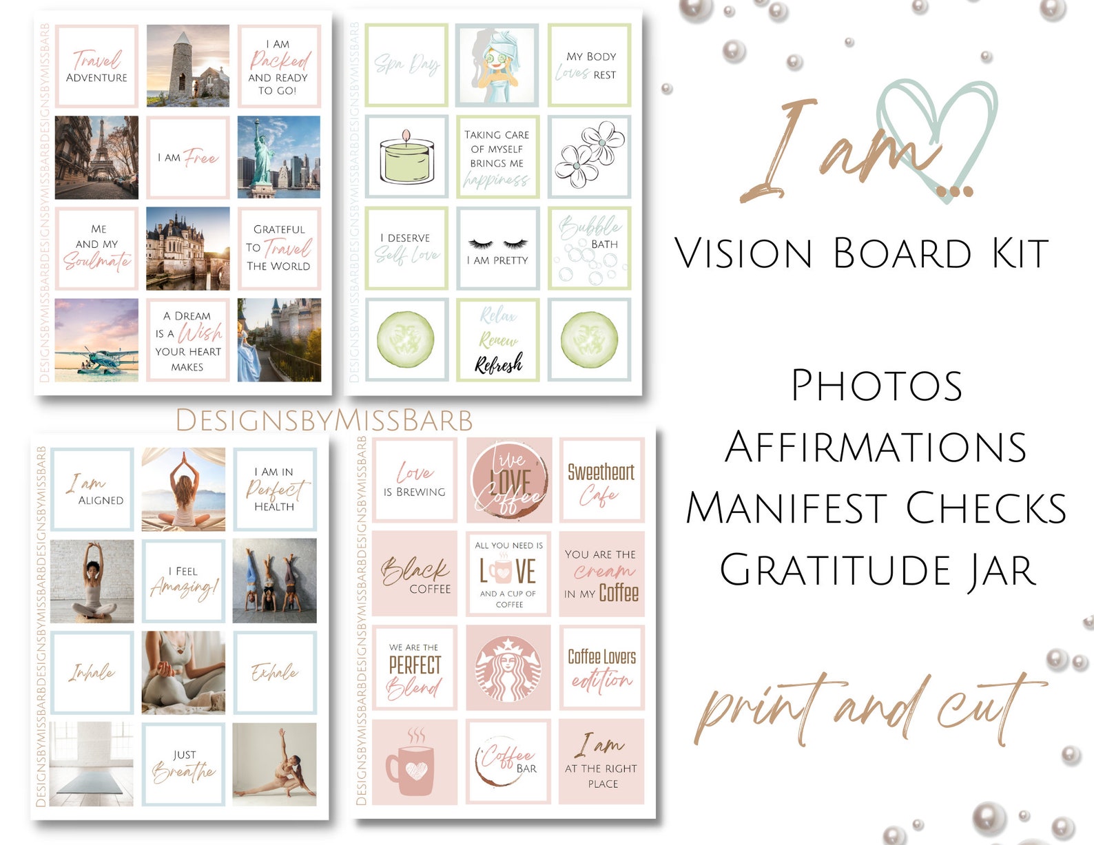 New Vision Board Kit Printable, 300 Manifest Cards, Affirmations and ...