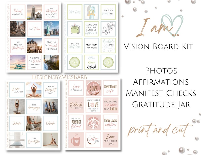 New Vision Board Kit Printable 300 Manifest Cards - Etsy