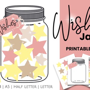 Printable Wish Jar for Vision Board and Activities New Year - Etsy