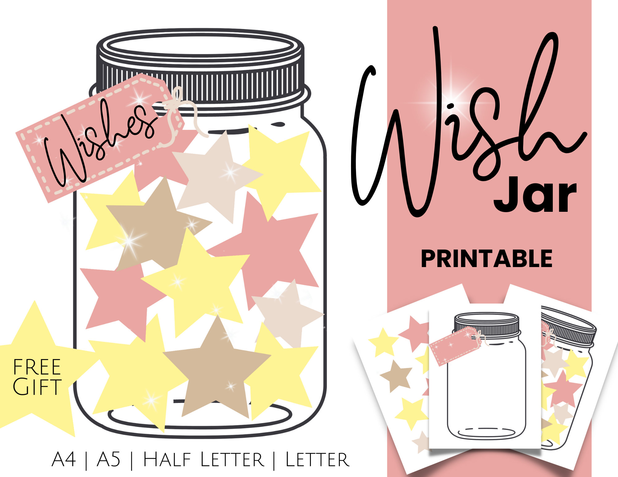 Printable Wish Jar for Vision Board and Activities New Year - Etsy
