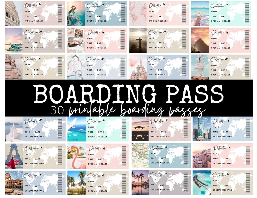 Vision Board Printable Boarding Passes to Manifest Travel and Vacation ...