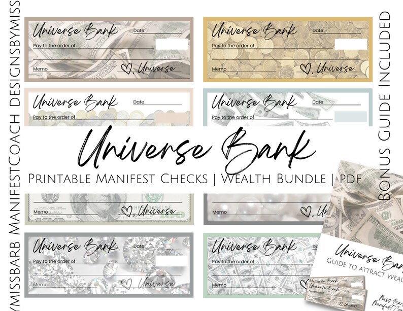 Printable Blank Checks for Manifesting Money Attract - Etsy