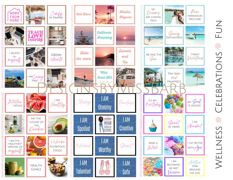 New Vision Board Kit Printable 300 Manifest Cards - Etsy