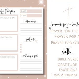 Prayer Journal Printable Template With Bible Verse, Gratitude, Prayers ...