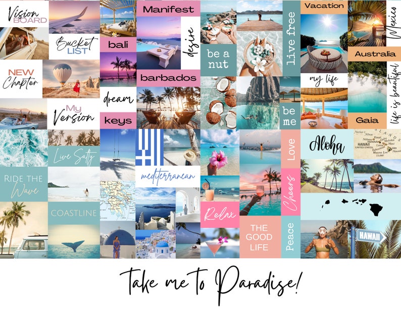 Vision Board Kit, 40 Printable Pages, High Quality Photos and ...