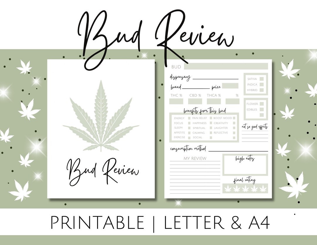 Cannabis Review Journal Template, Printable Marijuana Journal to Keep ...