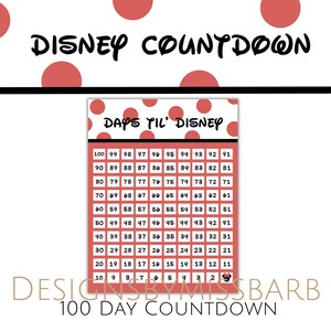 100 Day Printable Vacation Countdown, Count Down the Days Until Your ...
