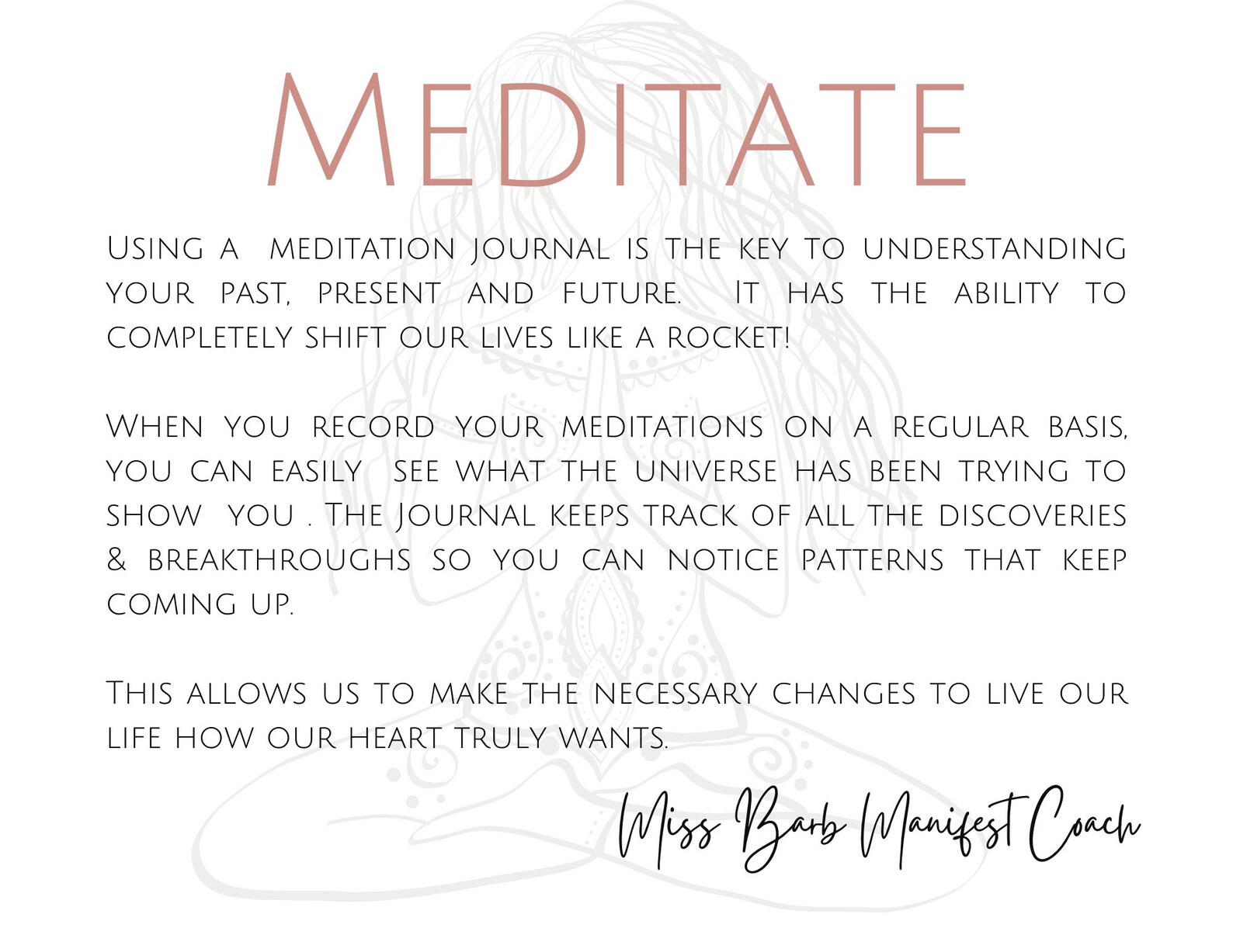 Printable Meditation Journal for Manifesting Your Dream Life ...