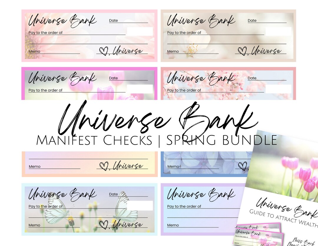 Vision Board Checks for Manifesting Abundance, Printable Manifest ...
