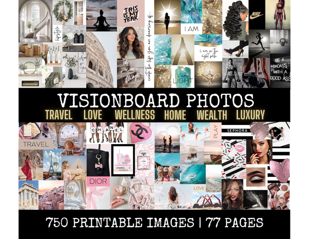Vision Board Printable Photo Bundle for Creating a Vision Board, Vision ...