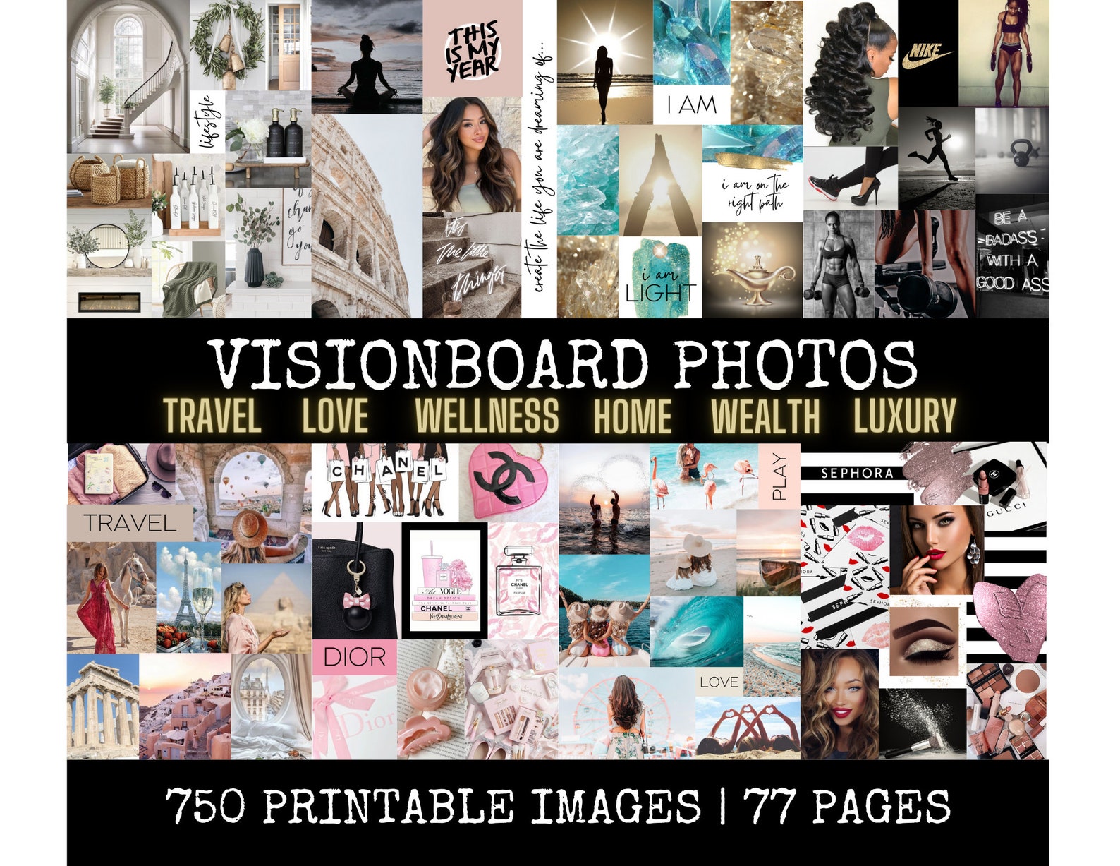 Vision Board Printable Photo Bundle for Creating a Vision Board, Vision ...