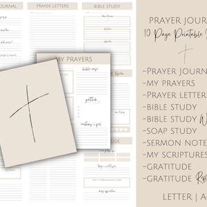 Prayer Journal Printable Bundle With Bible Verse, Gratitude, Prayers ...