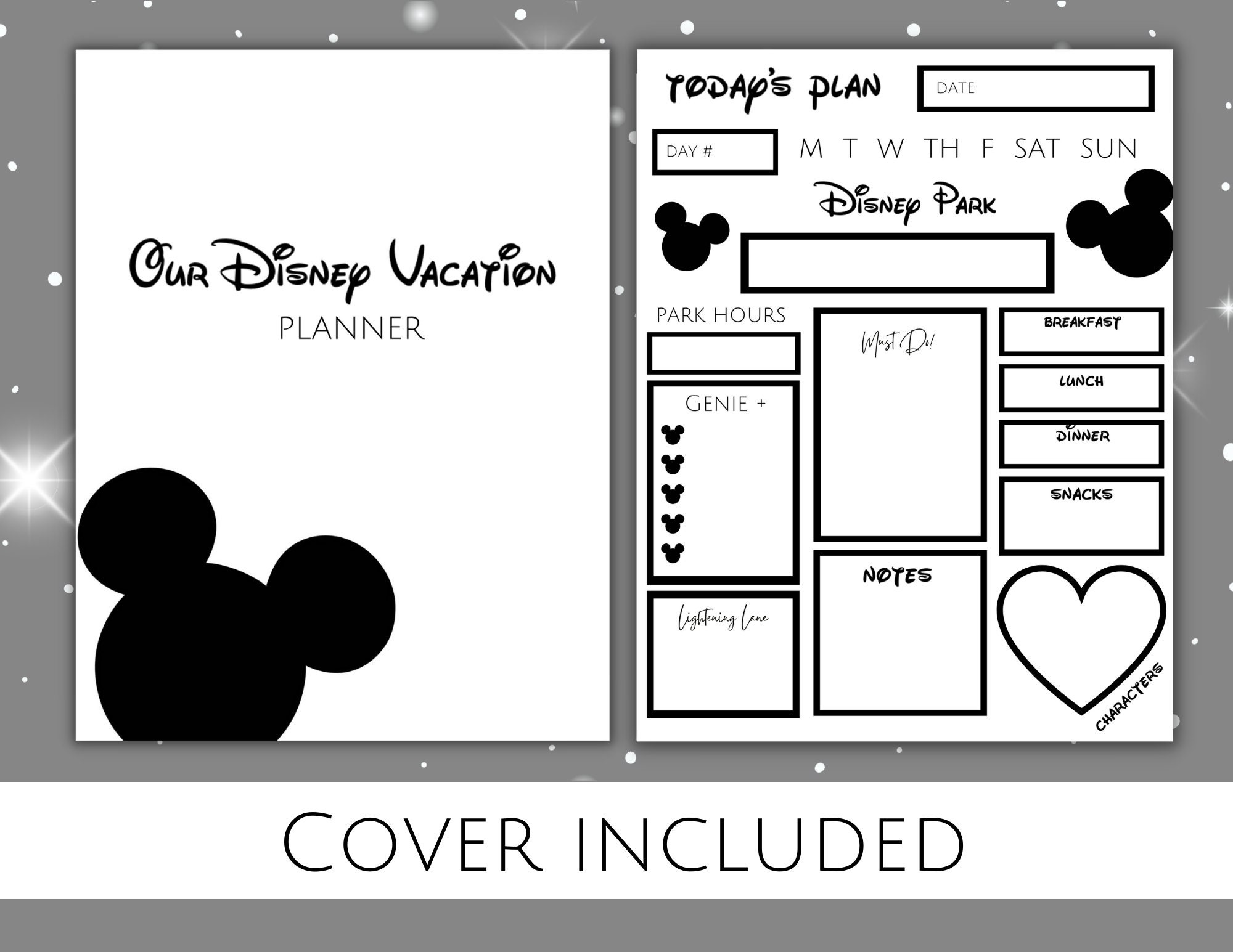 WDW Vacation Day Planner Printable for Planning Your Magical Day ...