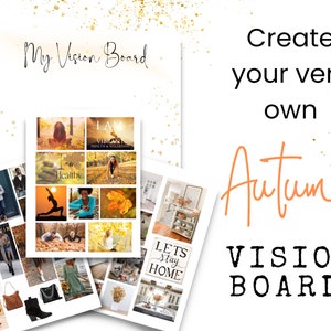 Printable Vision Board Kit, Autumn Vision Board, Printable Manifest ...