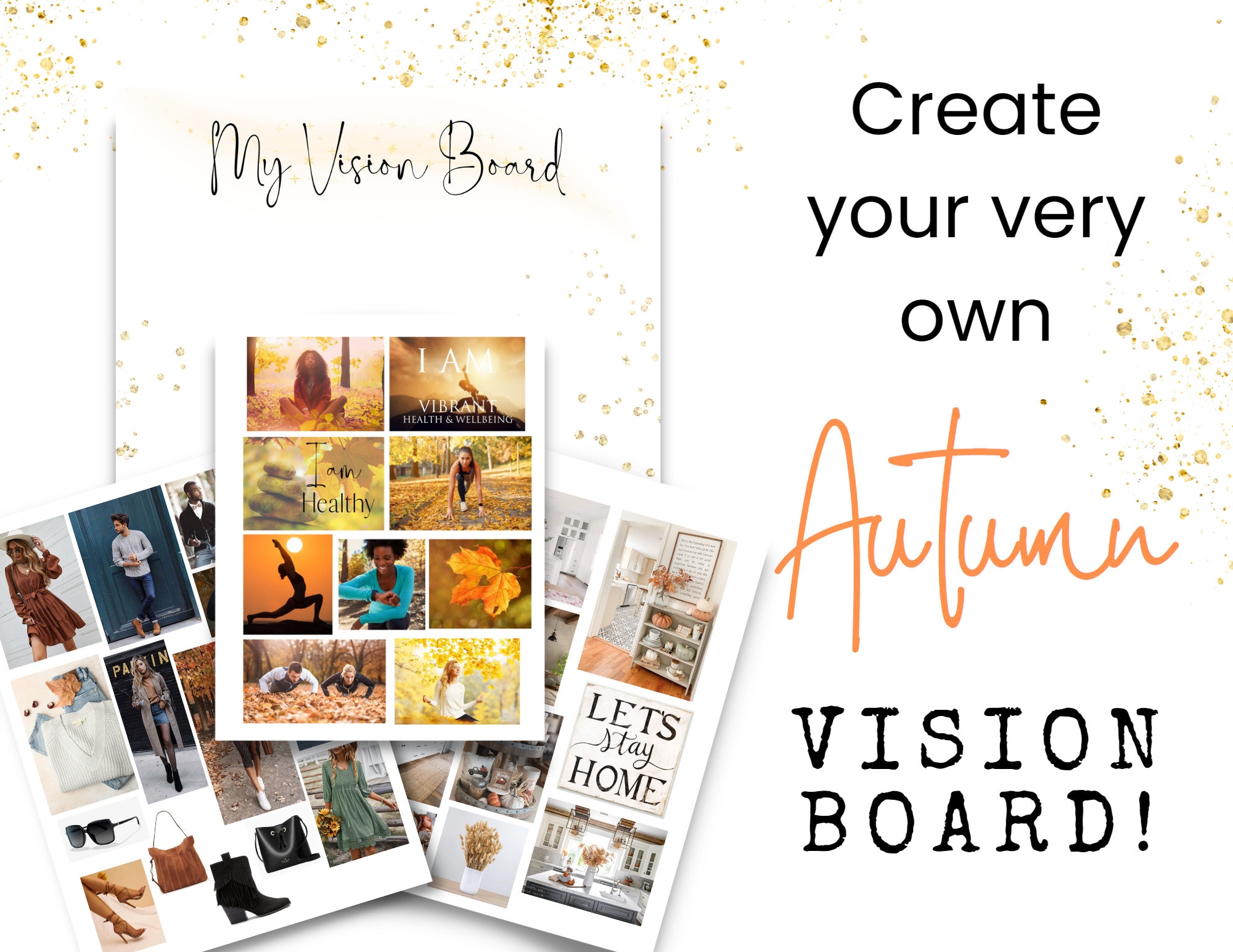 Printable Vision Board Kit Autumn Vision Board Printable - Etsy