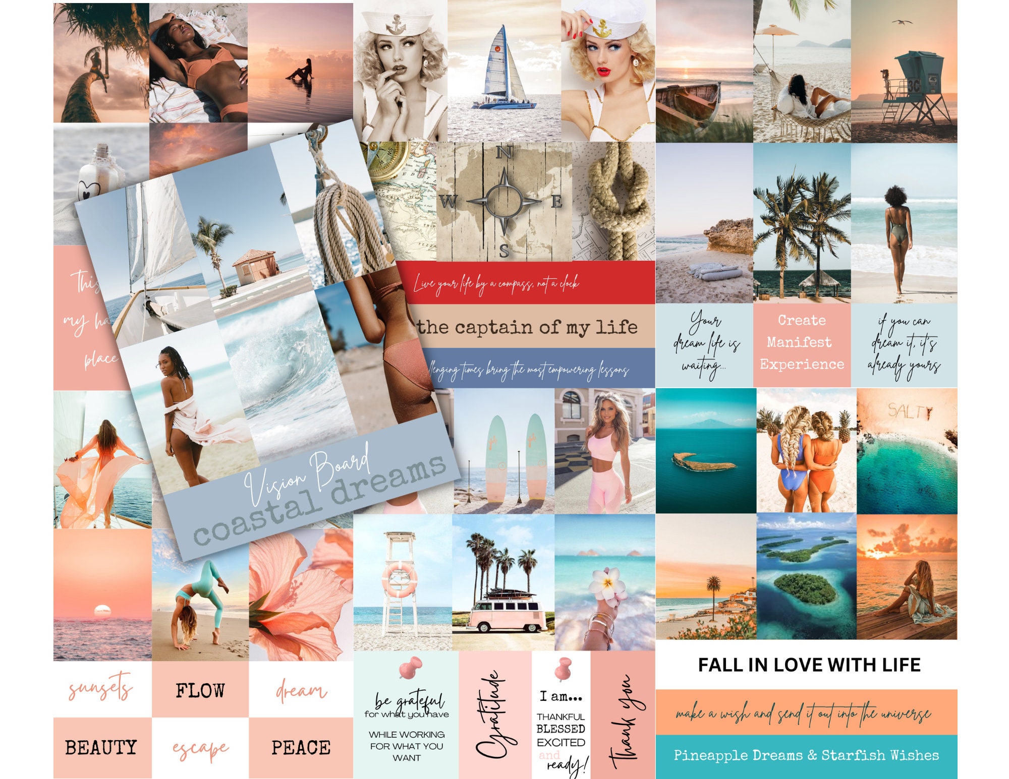 Vision Board Printable Beach Inspired Kit With Photos - Etsy