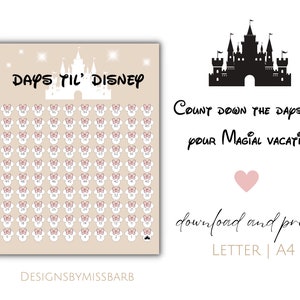 Printable Minnie Countdown, Count Down the Days Until Your Magical ...