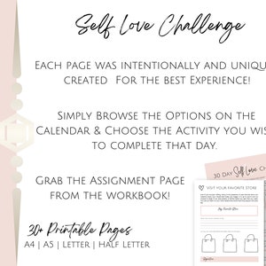 Self-love 30 Day Challenge With Printable Workbook, 30 Self Love ...