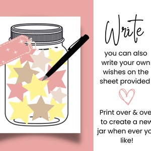 Printable Wish Jar for Vision Board and Activities, New Year Wishes ...