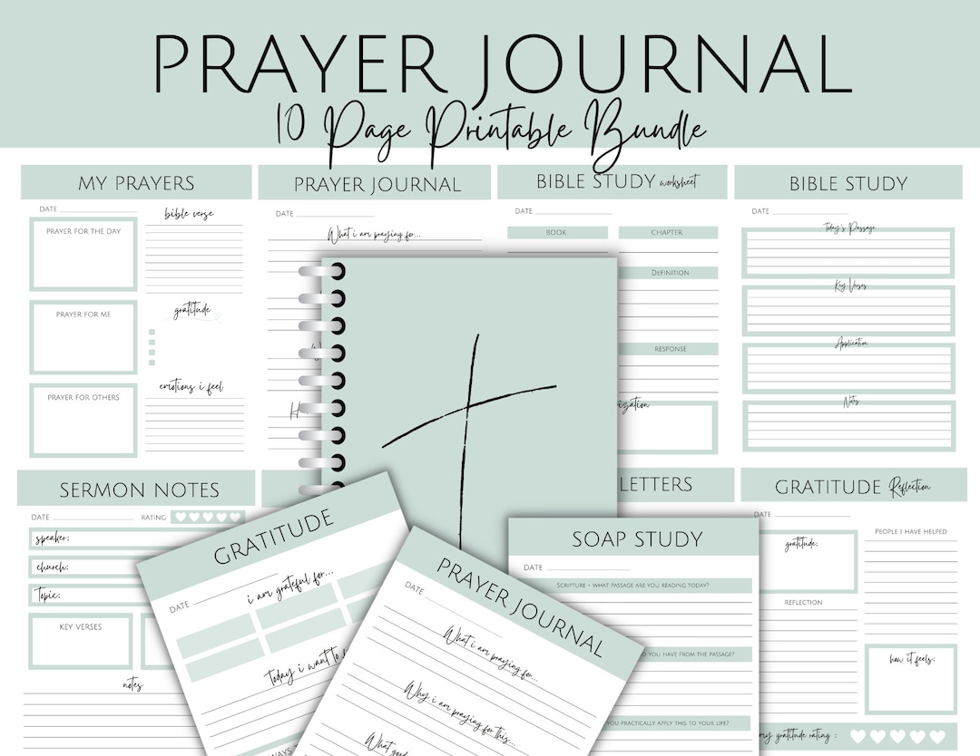 Prayer Journal Printable Template With Bible Verse, Gratitude, Prayers ...