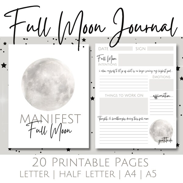 Moon Journal - Etsy