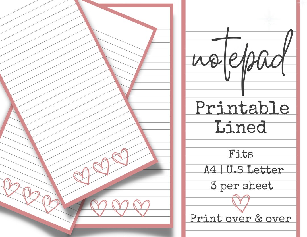 Printable Heart Note Paper for Grocery Lists Note Taking to - Etsy