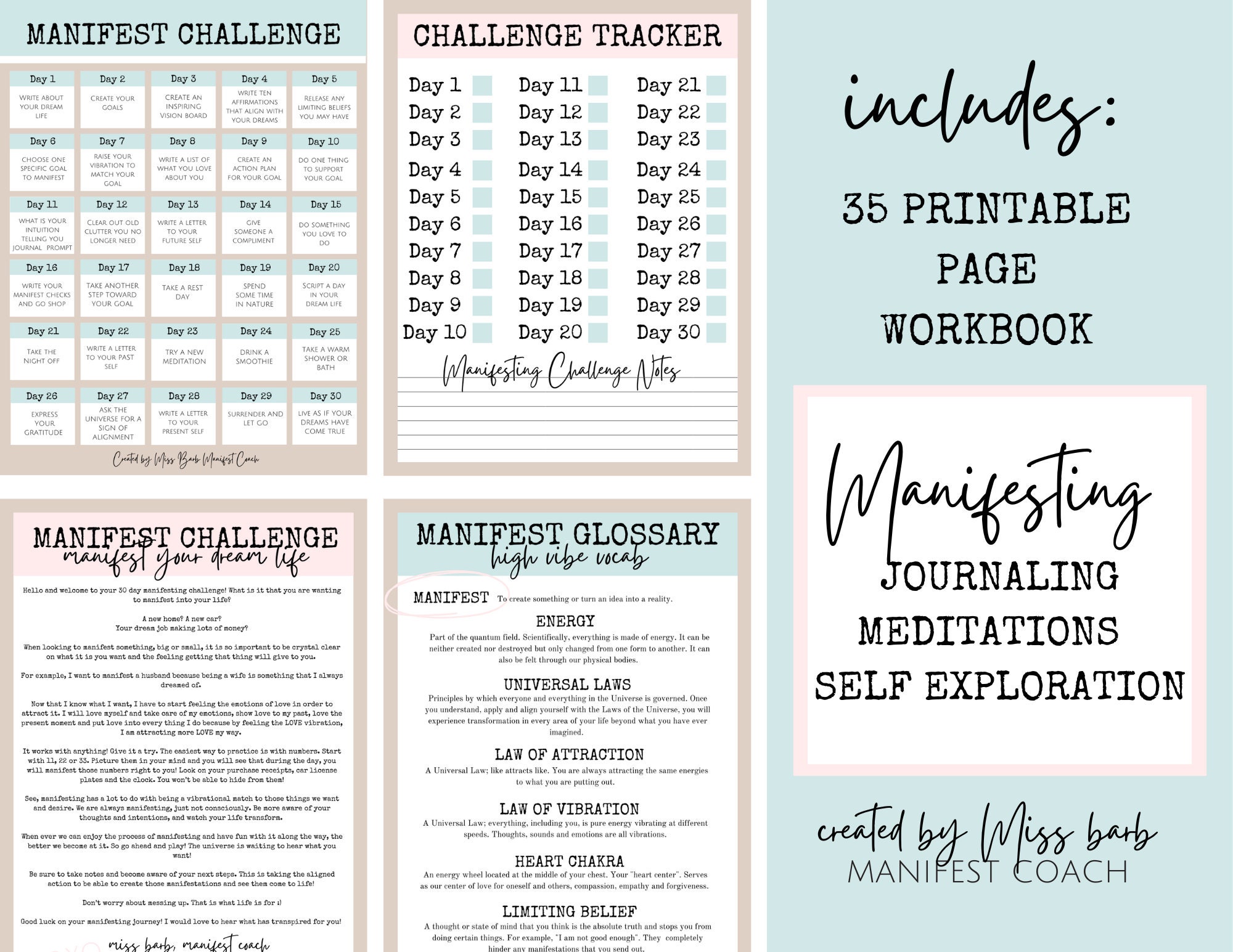 Manifest Kit With Journaling, Meditations & Manifest Activities ...