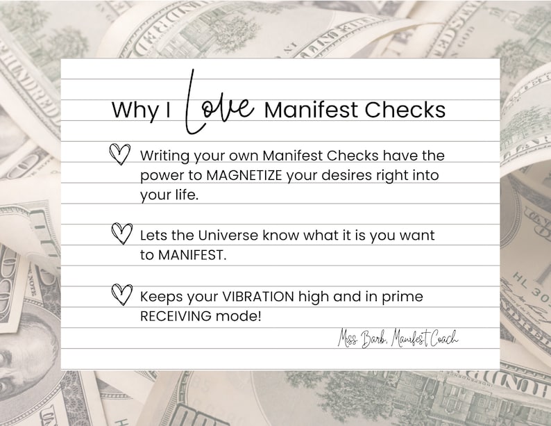 Printable Blank Checks for Manifesting Money, Attract Financial Freedom ...