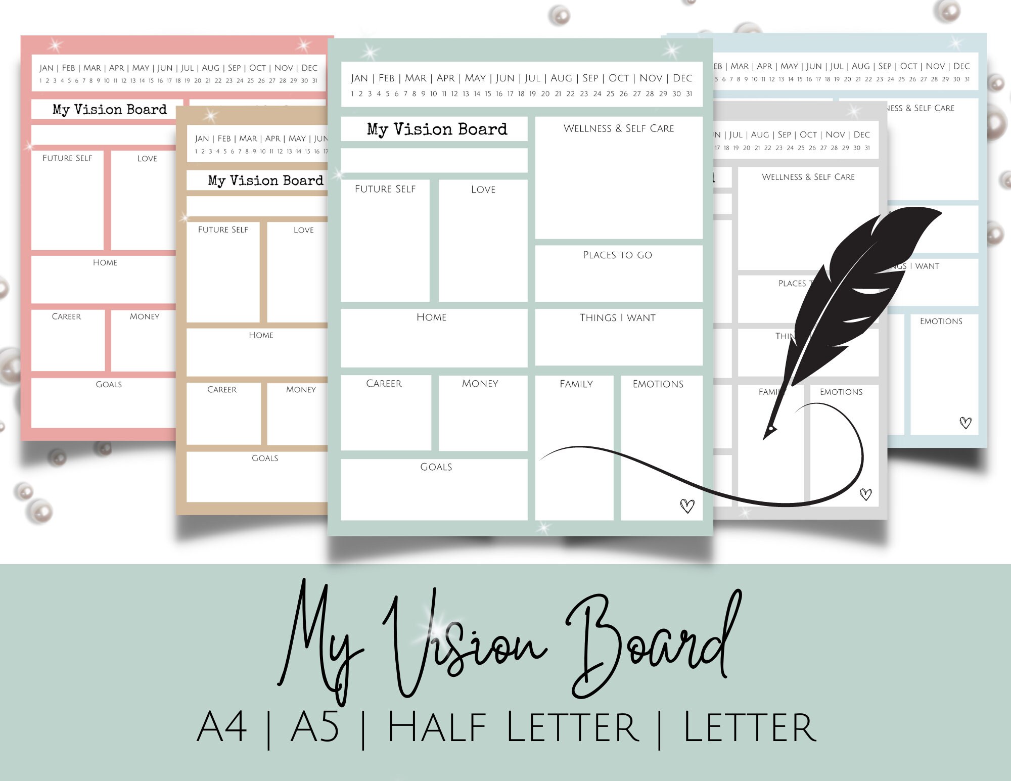 Printable Vision Board Manifesting Notebook New Year Goals - Etsy