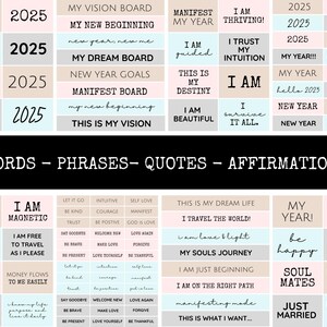 Vision Board Words Phrases Affirmations and Quotes to Create and ...