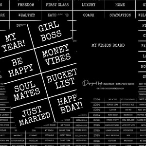 2024 Vision Board Words Phrases and Affirmations Printable Kit for ...