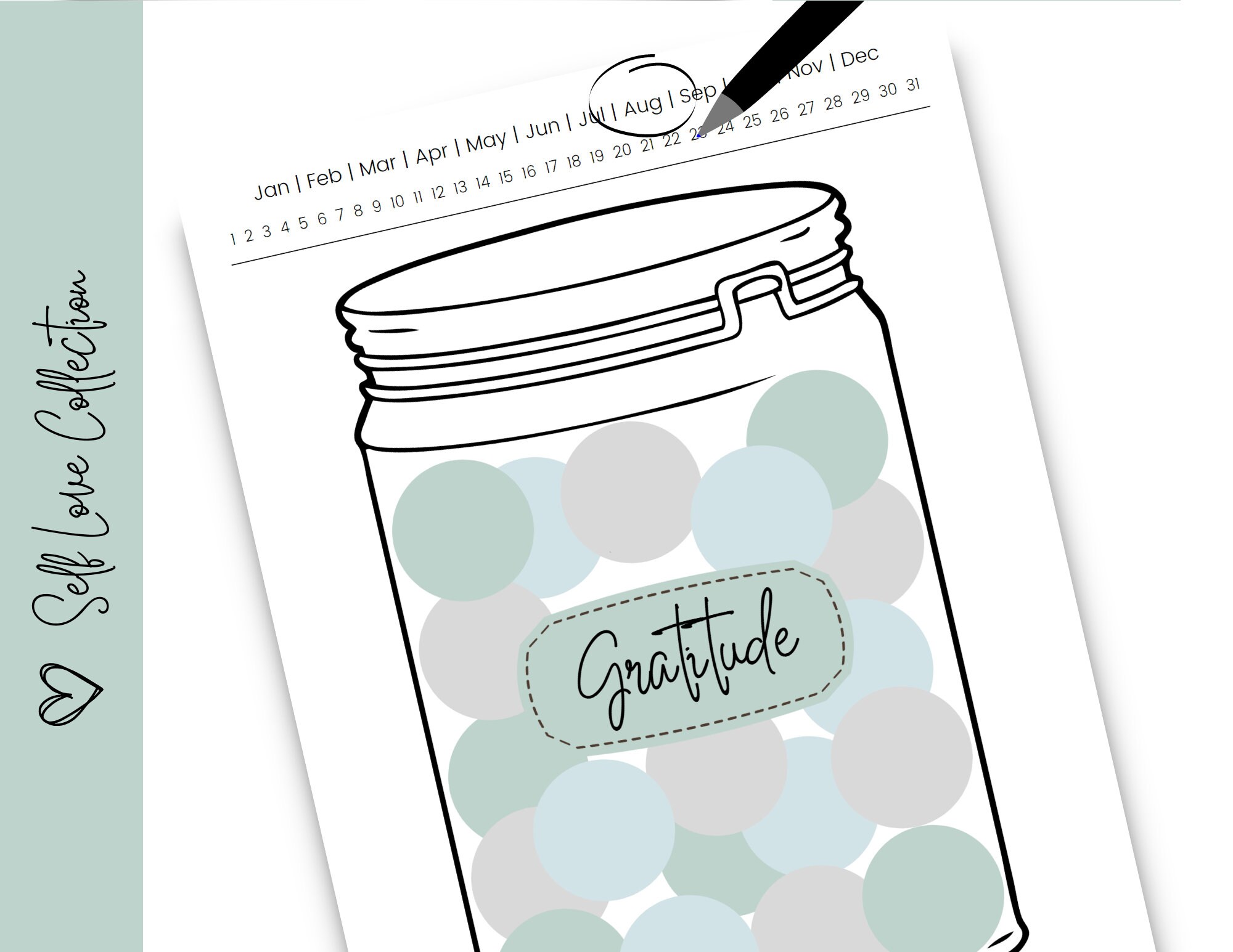 Printable Gratitude Jar for Self-reflection Daily Gratitude - Etsy