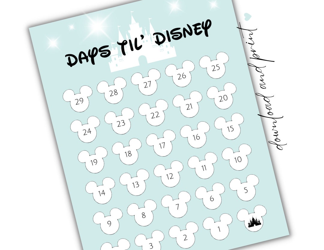 Printable Countdown, Count Down the Days Until Your Magical Vacation ...