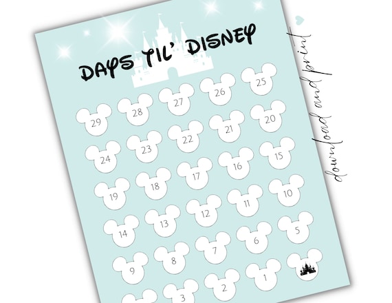 Printable Countdown Count Down the Days Until Your Magical Vacation Magical Vacation 30 Day Countdown Printable in Size Letter and A4 Etsy