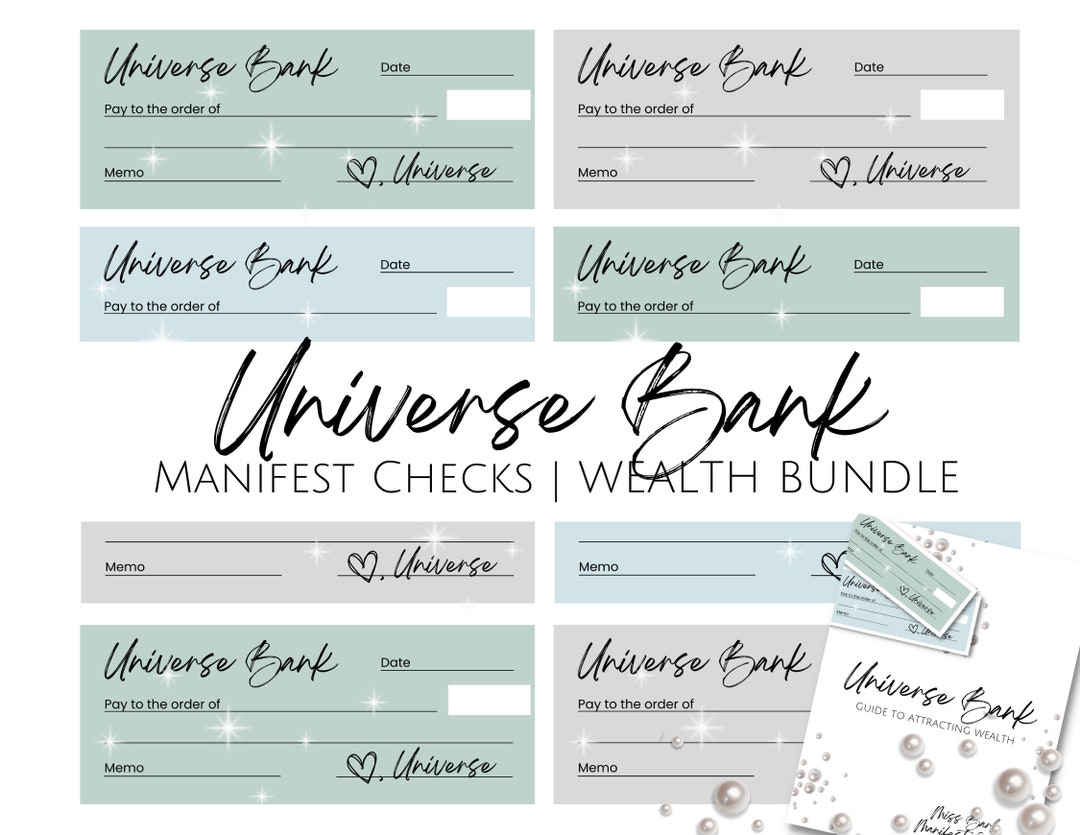 Printable Manifest Checks for Attracting Money and Abundance, Universe ...