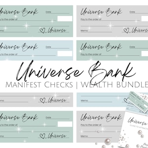 Printable Manifest Checks for Attracting Money and Abundance, Universe ...