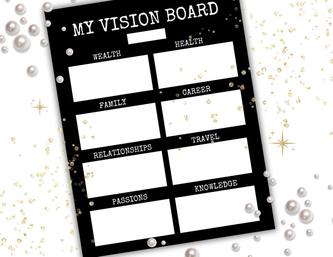 Printable Vision Board Template for Manifesting Your Dream Life, Vision ...