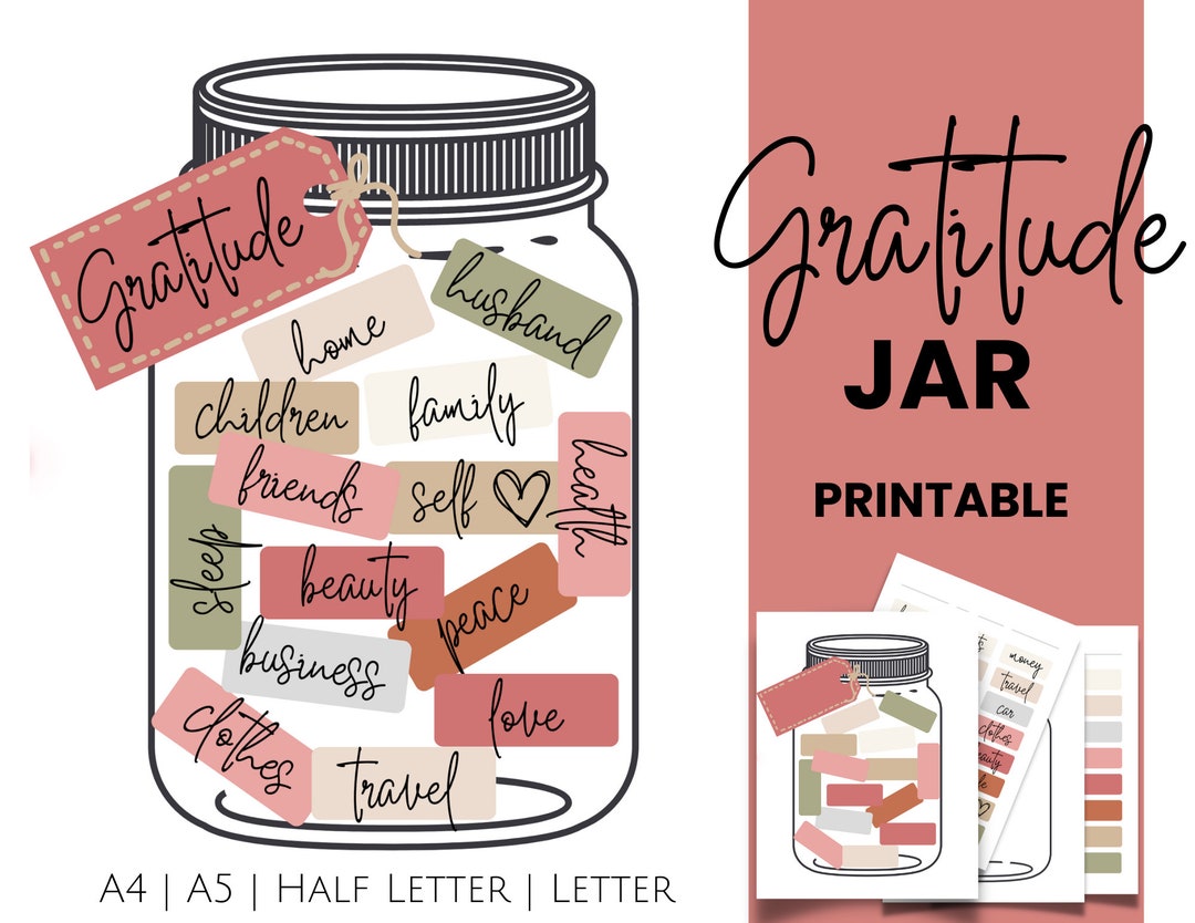 Gratitude Jar Printable Gratitude Vision Board for - Etsy