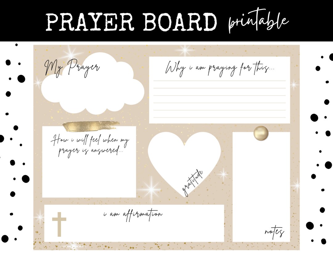 Prayer Board Journal Template for Writing Your Prayers, Printable ...