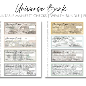 Printable Blank Checks for Manifesting Money, Attract Financial Freedom ...