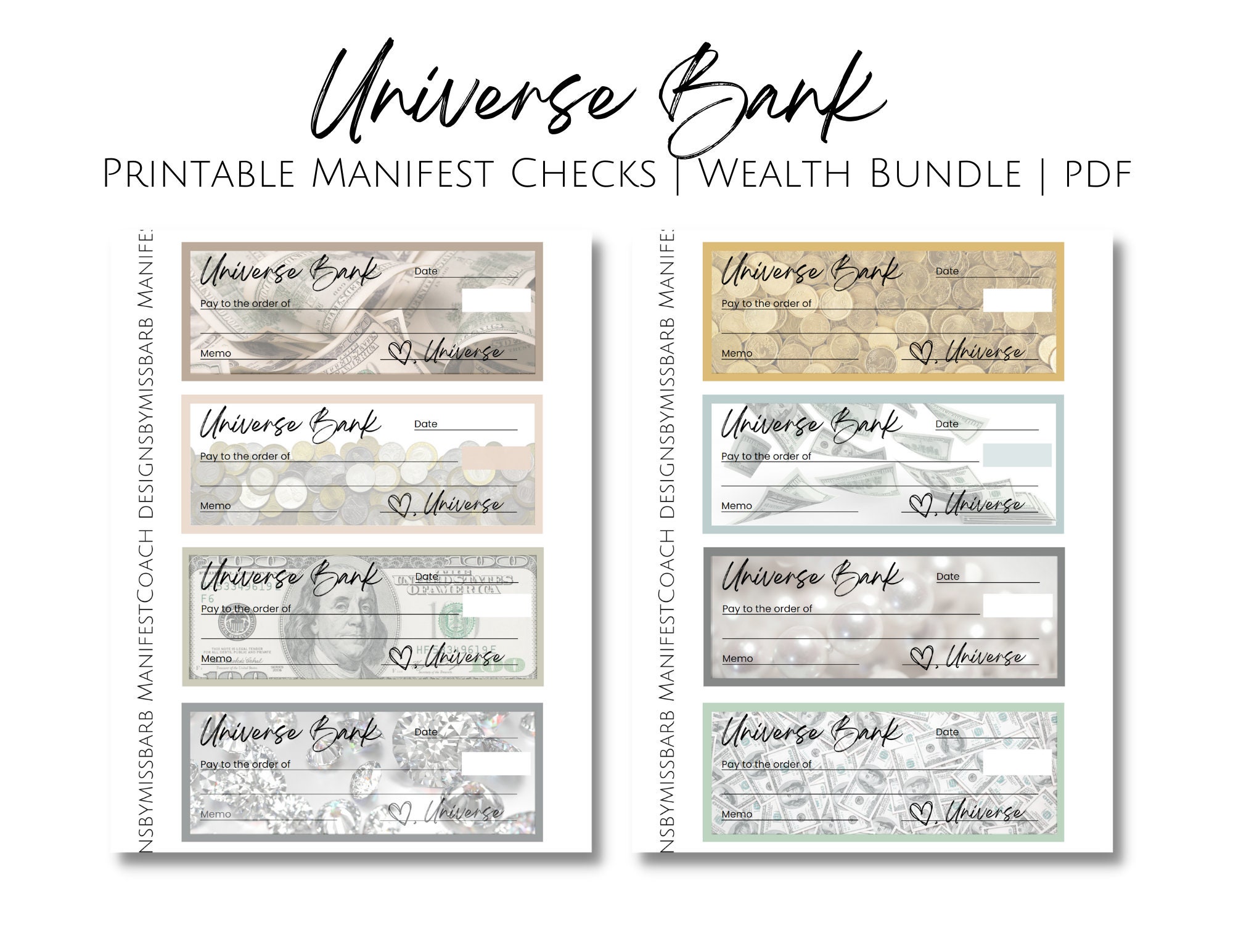 Printable Blank Checks for Manifesting Money Attract - Etsy