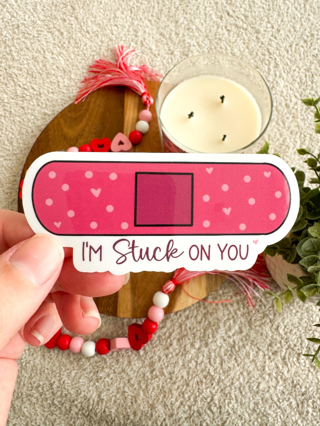 Stuck on You Bandaid Sticker Funny Pink, Valentine’s Day, Nursing ...