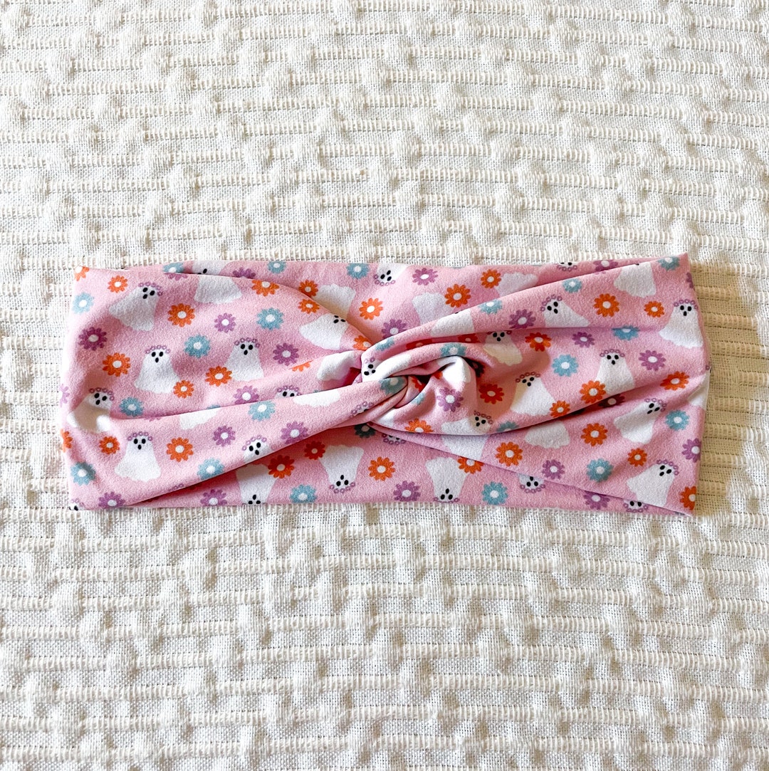 Ghosts With Flower Crowns Fun and Cute Pink Halloween Twisted Turban ...