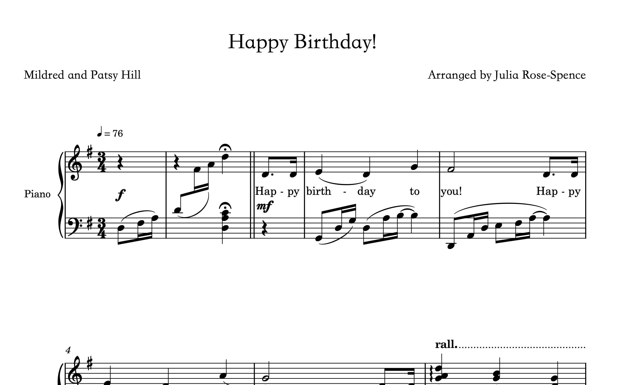 Happy Birthday - Intermediate Piano Arrangement - Etsy