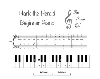 Hark the Herald Angels Sing Easy Piano Sheet Music (digital Download ...