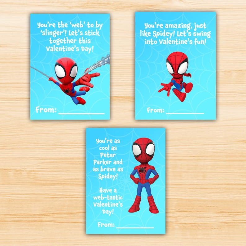 Spidey & Friends Valentine Cards, Classroom Exchange (digital Download ...