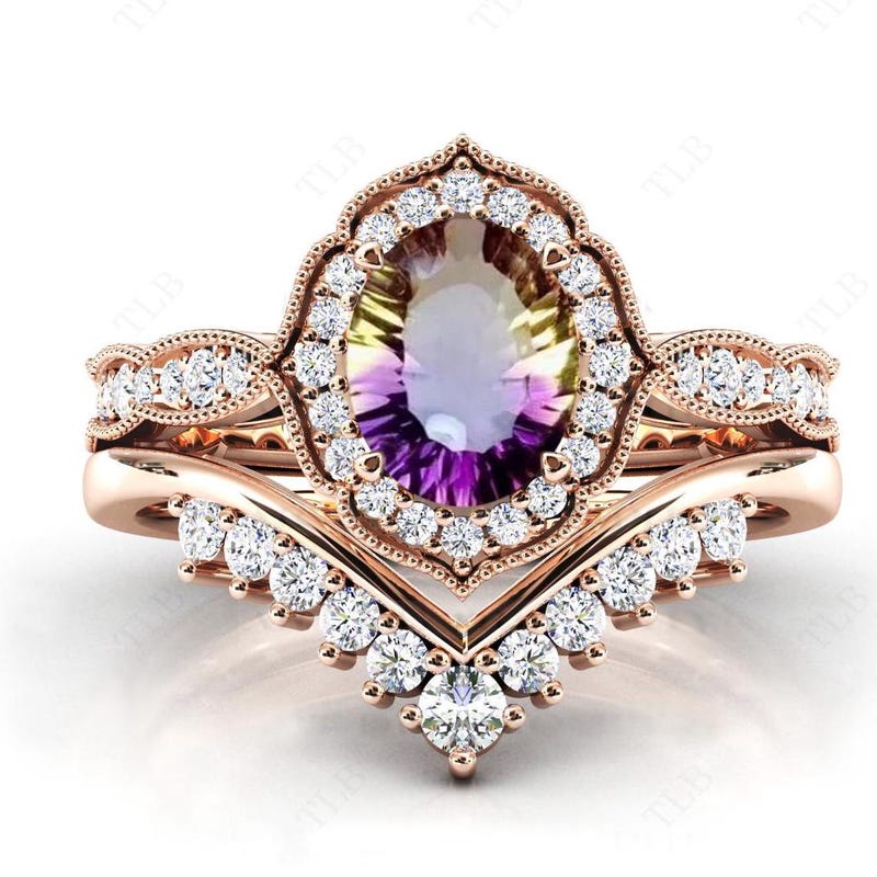 Gemstone Ring Set - Etsy